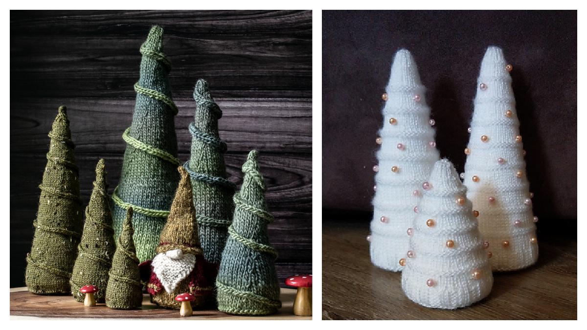 Desktop Christmas Tree Cone Knitting Patterns - Knitting Pattern