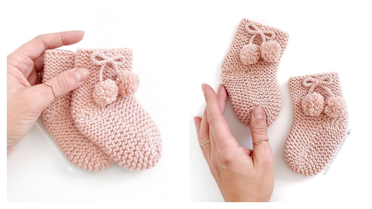 Easy Cutie Baby Socks Free Knitting Pattern + Video - Knitting Pattern
