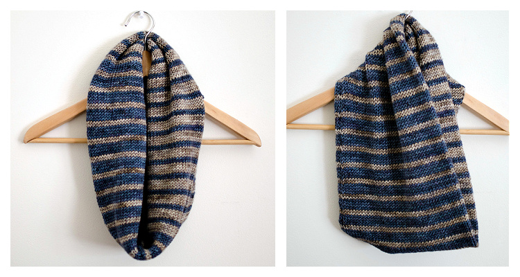 Double Thick Duotone Cowl Free Knitting Pattern - Knitting Pattern