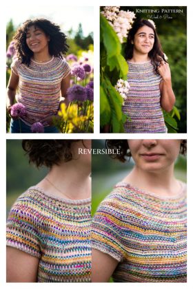 Scrappy Sea Glass Tee Top Knitting Pattern - Knitting Pattern