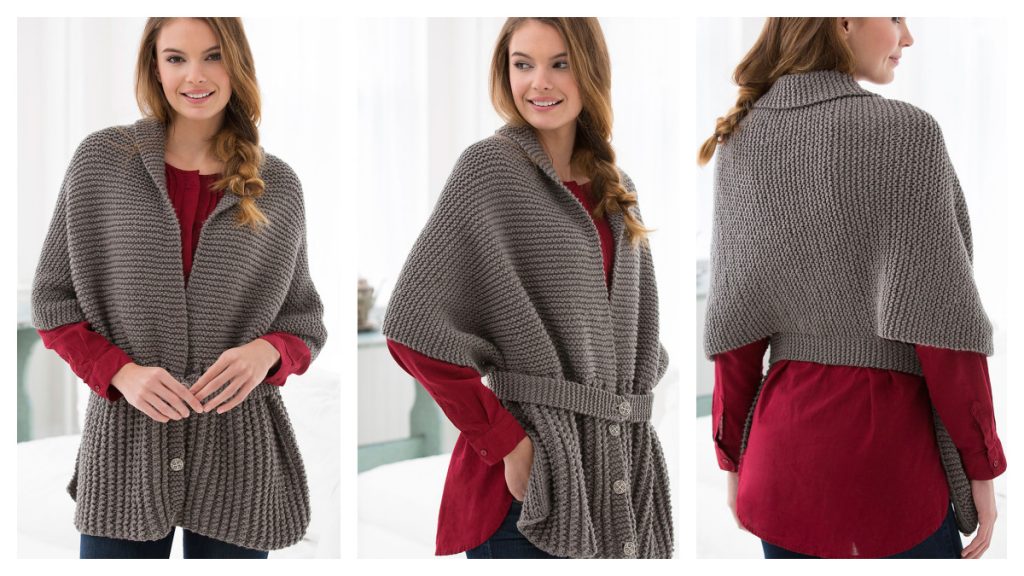 Vintage Knit Sweater Wrap Free Knitting Pattern - Knitting Pattern