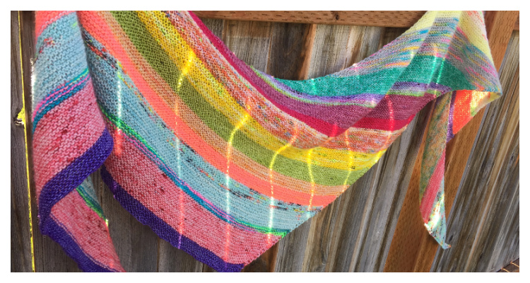 Scrappy Bias Shawl Free Knitting Pattern - Knitting Pattern