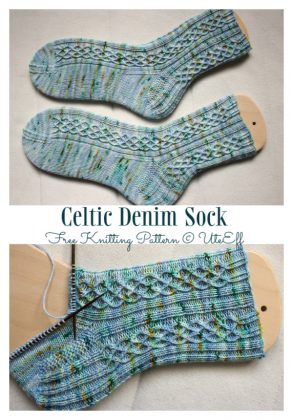 Celtic Denim Sock Free Knitting Pattern - Knitting Pattern