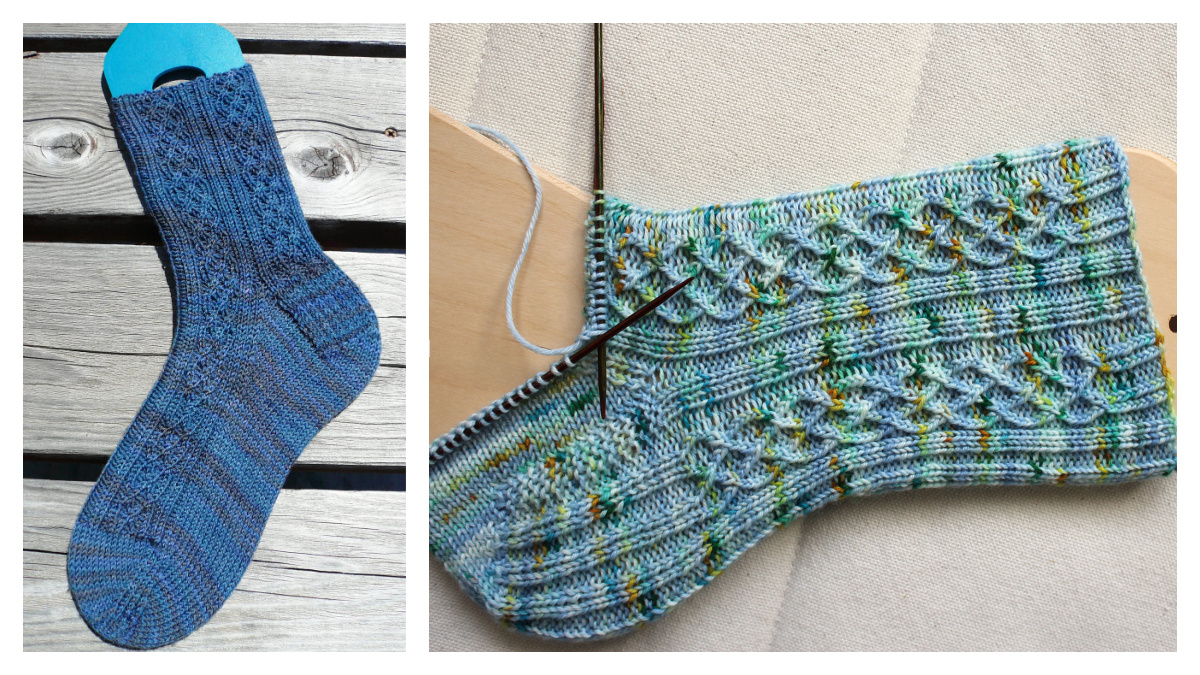 Celtic Denim Sock Free Knitting Pattern - Knitting Pattern