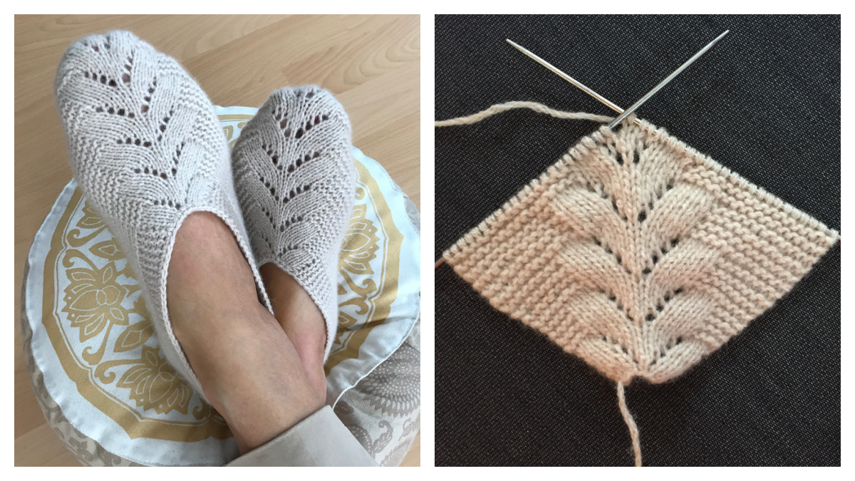 Lace Turkish Slippers Free Knitting Pattern - Knitting Pattern