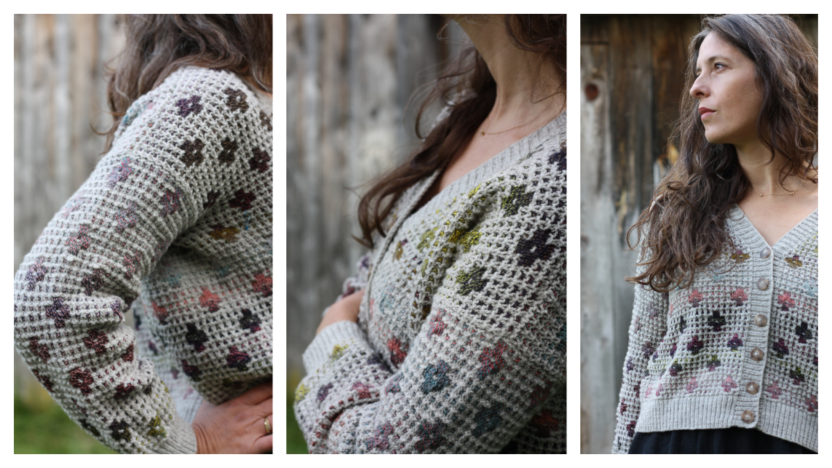 Pressed Flowers Cardigan Knitting Pattern - Knitting Pattern