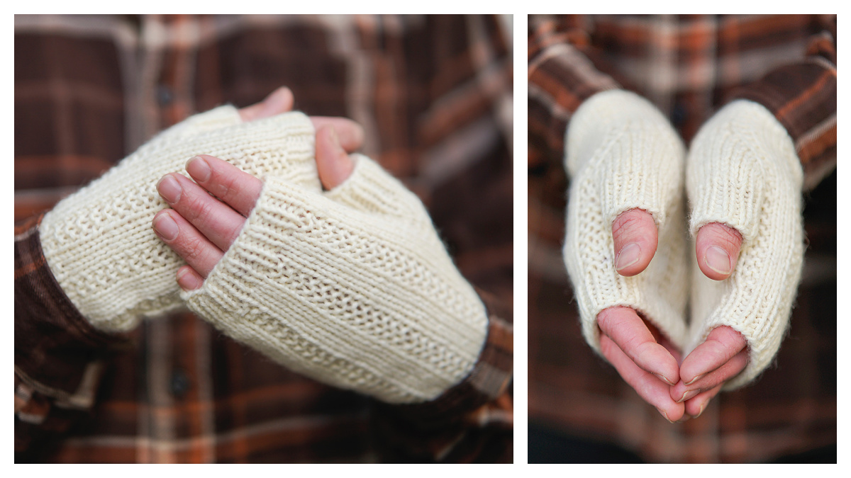 Timmer Fingerless Mittens Free Knitting Pattern - Knitting Pattern
