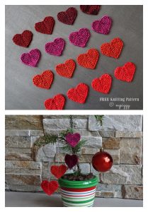 Flat Heart Ornament Free Knitting Patterns - Knitting Pattern