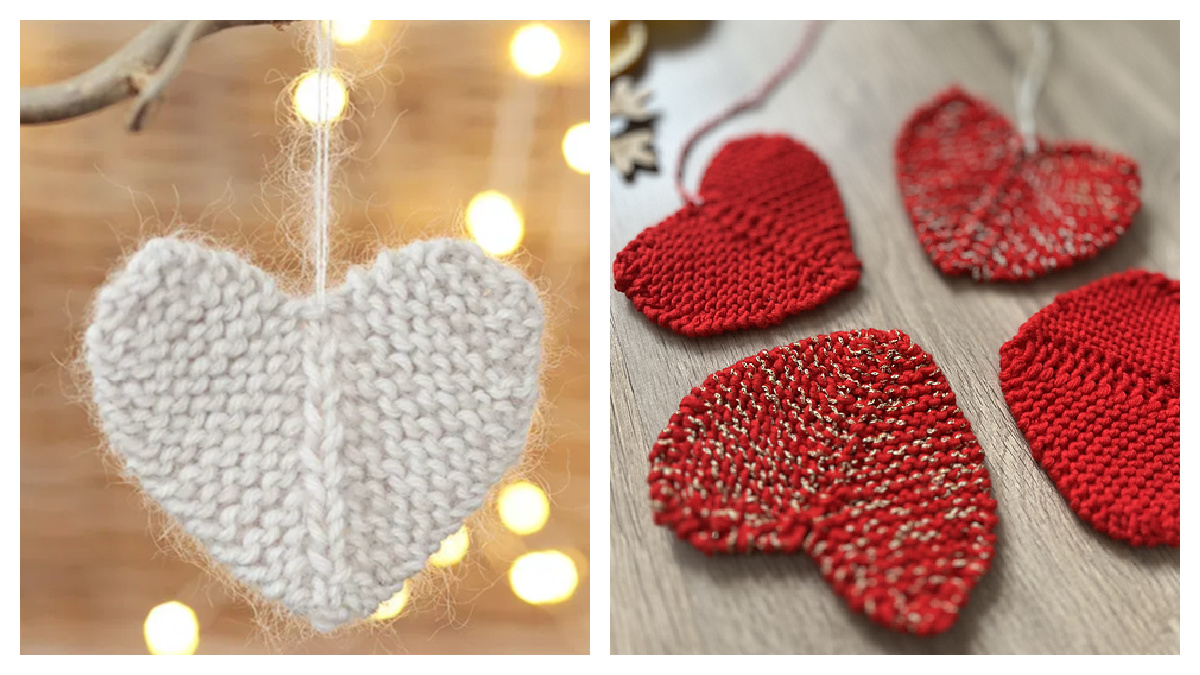 Flat Heart Ornament Free Knitting Patterns - Knitting Pattern