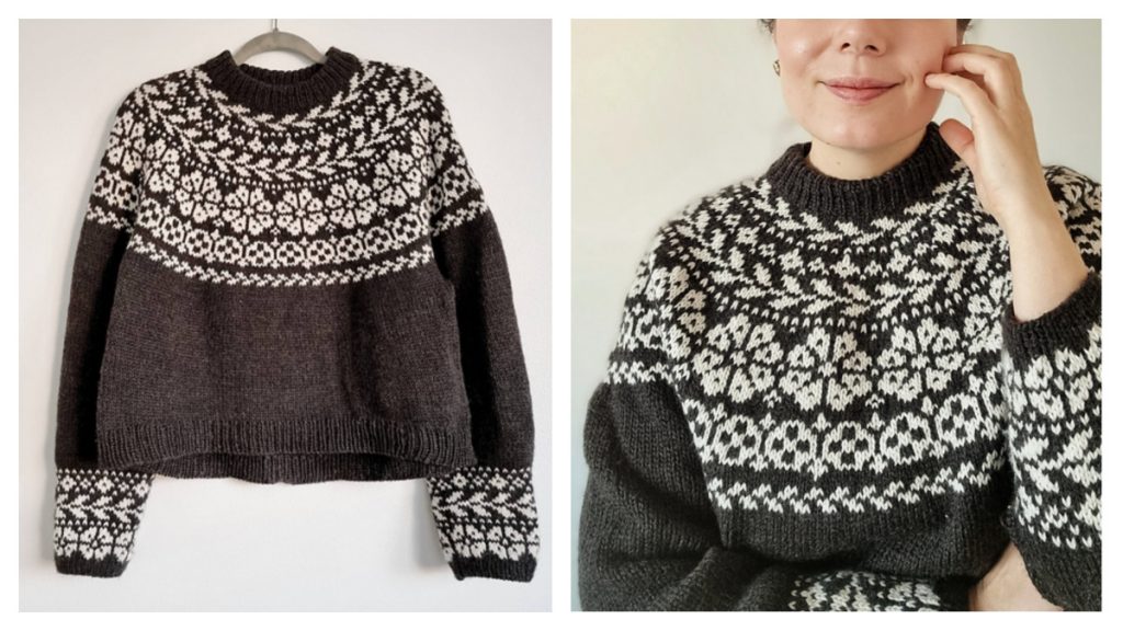 Lumme Flower Pullover Sweater Knitting Pattern - Knitting Pattern