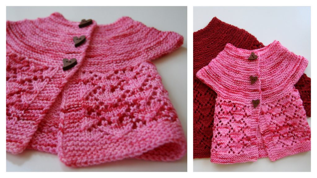 Baby Valentine Sweater Cardigan Knitting Pattern Knitting Pattern