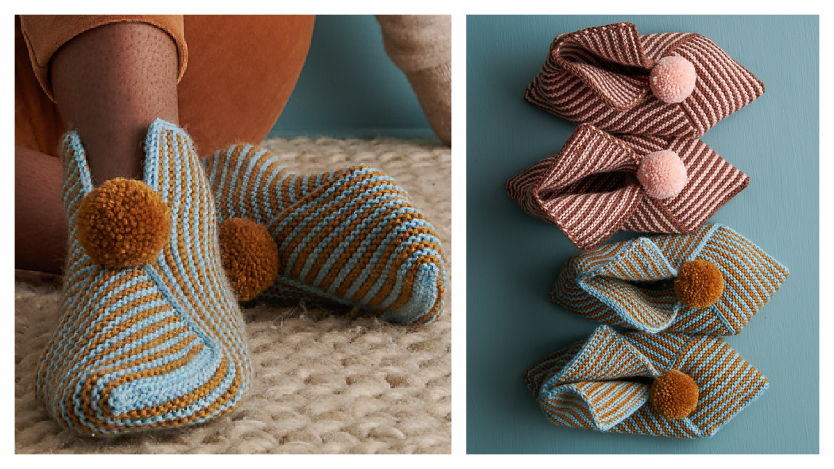 Knit + Fold Slippers Free Knitting Pattern - Knitting Pattern