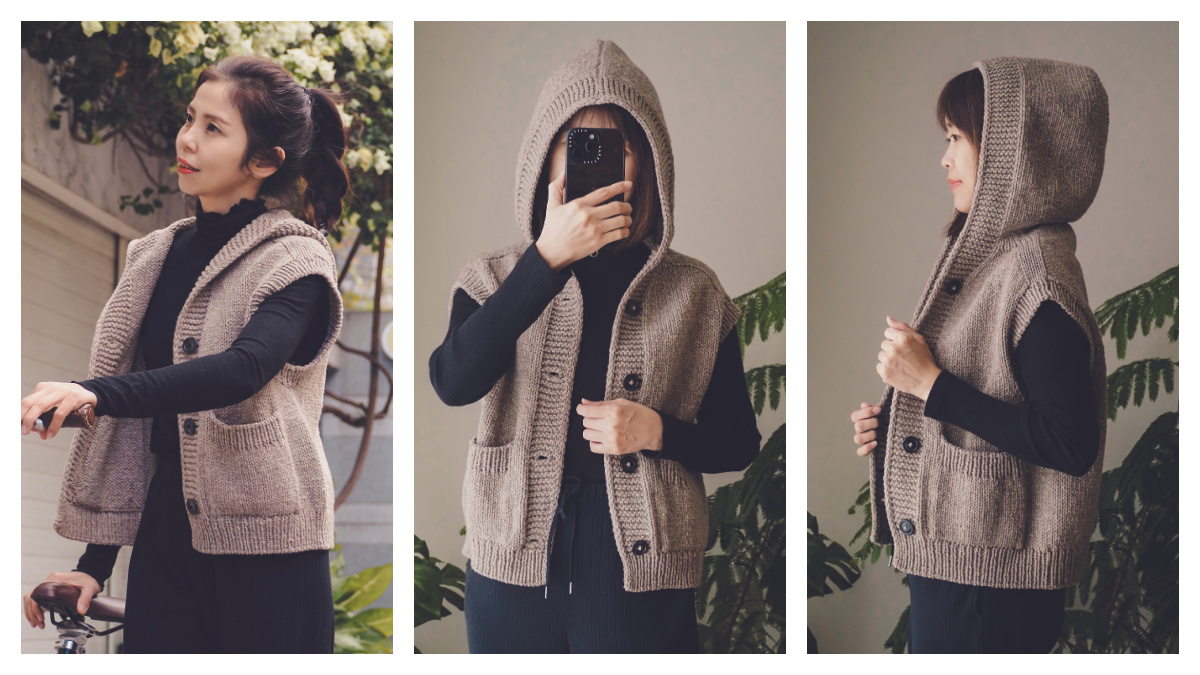 Mila Hooded Vest Knitting Pattern - Knitting Pattern