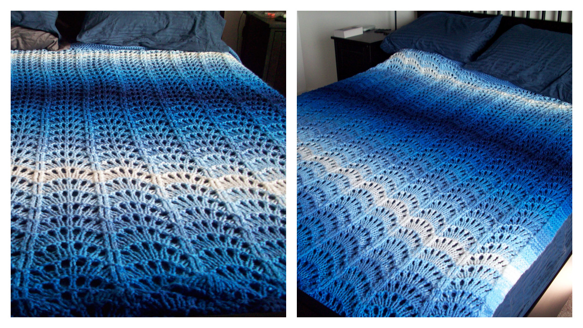 Lana's Waves Throw Blanket Free Knitting Pattern - Knitting Pattern