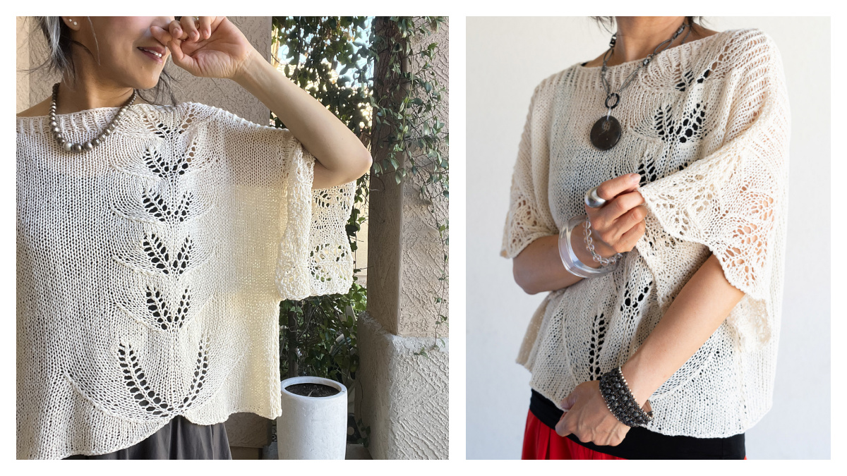 Agave Lace Pullover Top Knitting Pattern - Knitting Pattern