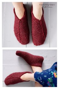 Easy Rectangle Garter Stitch Slippers Free Knitting Pattern - Knitting Pattern