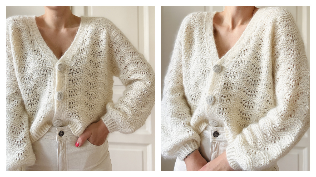 Lace Jean Cardigan Knitting Pattern (XS - 4XL) - Knitting Pattern