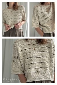 Lacey Loop Tee Top Knitting Pattern - Knitting Pattern