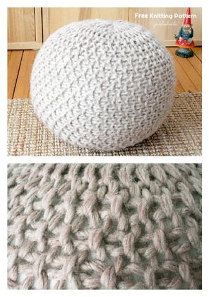 Pickles Pouf Ottoman Free Knitting Patterns - Knitting Pattern