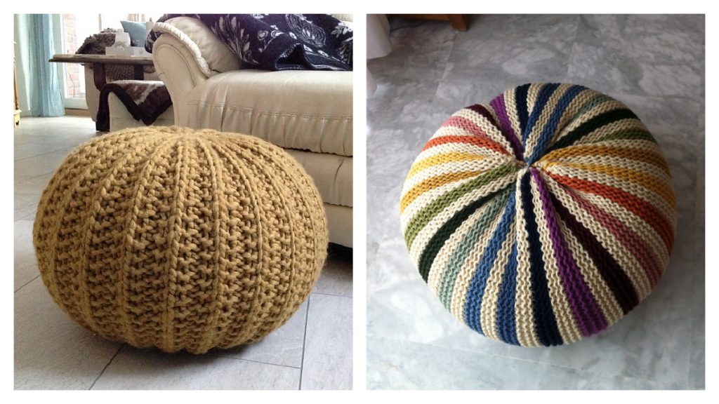 Pickles Pouf Ottoman Free Knitting Patterns - Knitting Pattern
