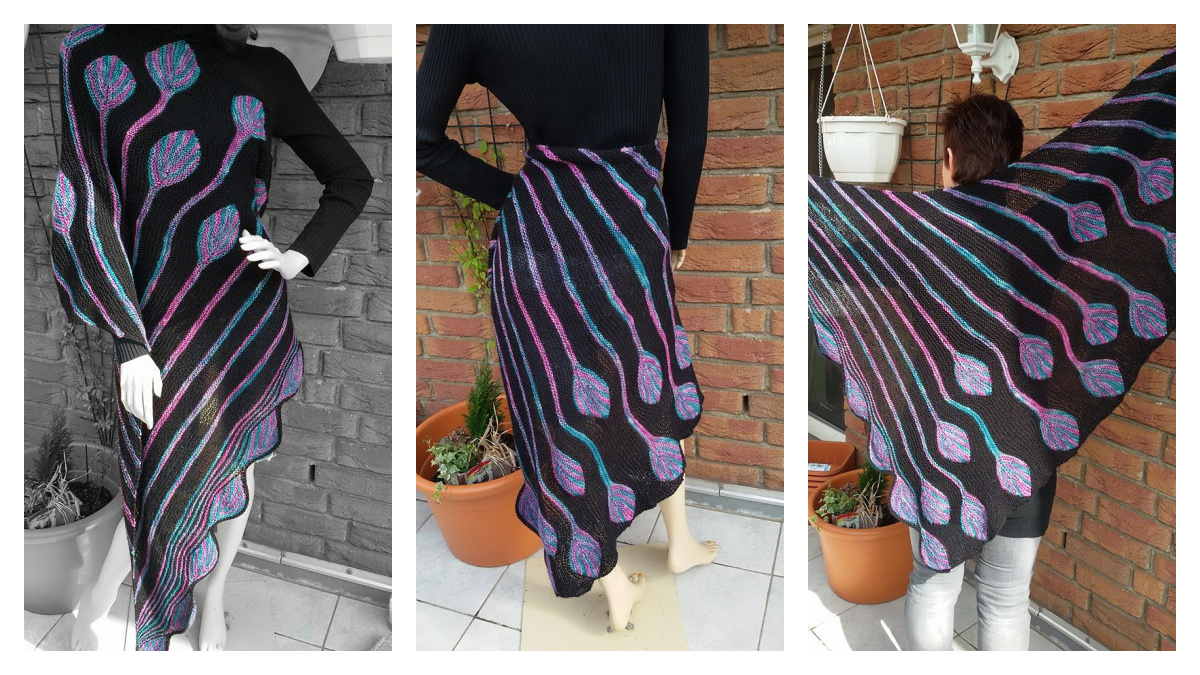 Bed of Tulip Shawl Free Knitting Pattern - Knitting Pattern