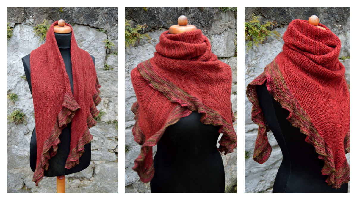 Double Thick Ruffled Hasukai Cowl Free Knitting Pattern - Knitting Pattern