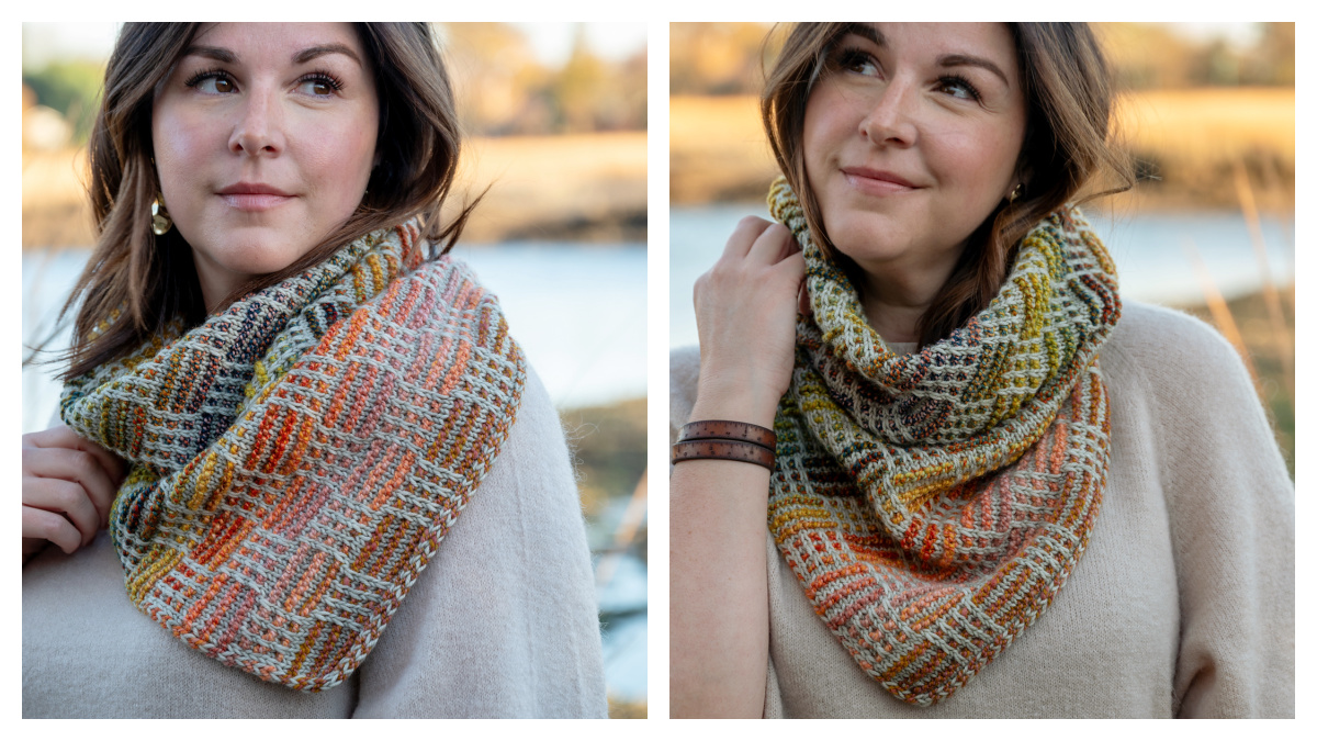 Grid Gambit Mosaic Cowl Knitting Pattern - Knitting Pattern