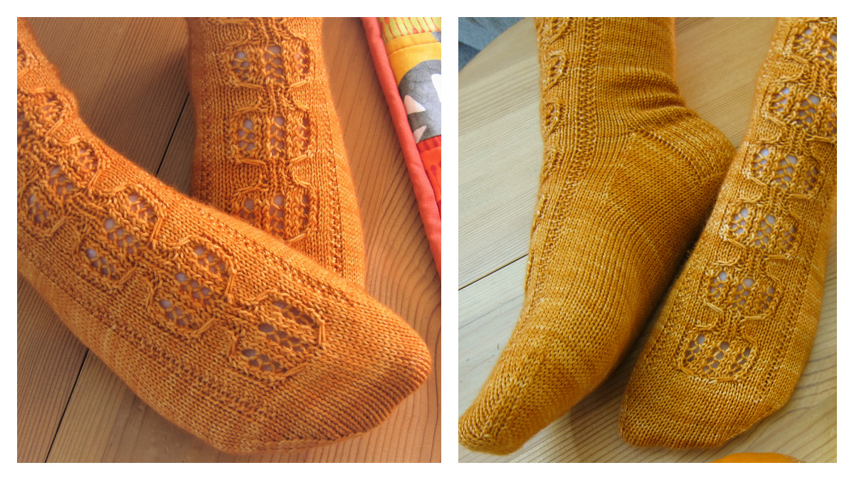 Pumpkin Socks Free Knitting Pattern - Knitting Pattern