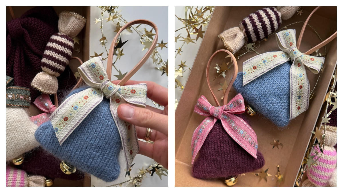 Christmas Bell Ornament Free Knitting Pattern - Knitting Pattern