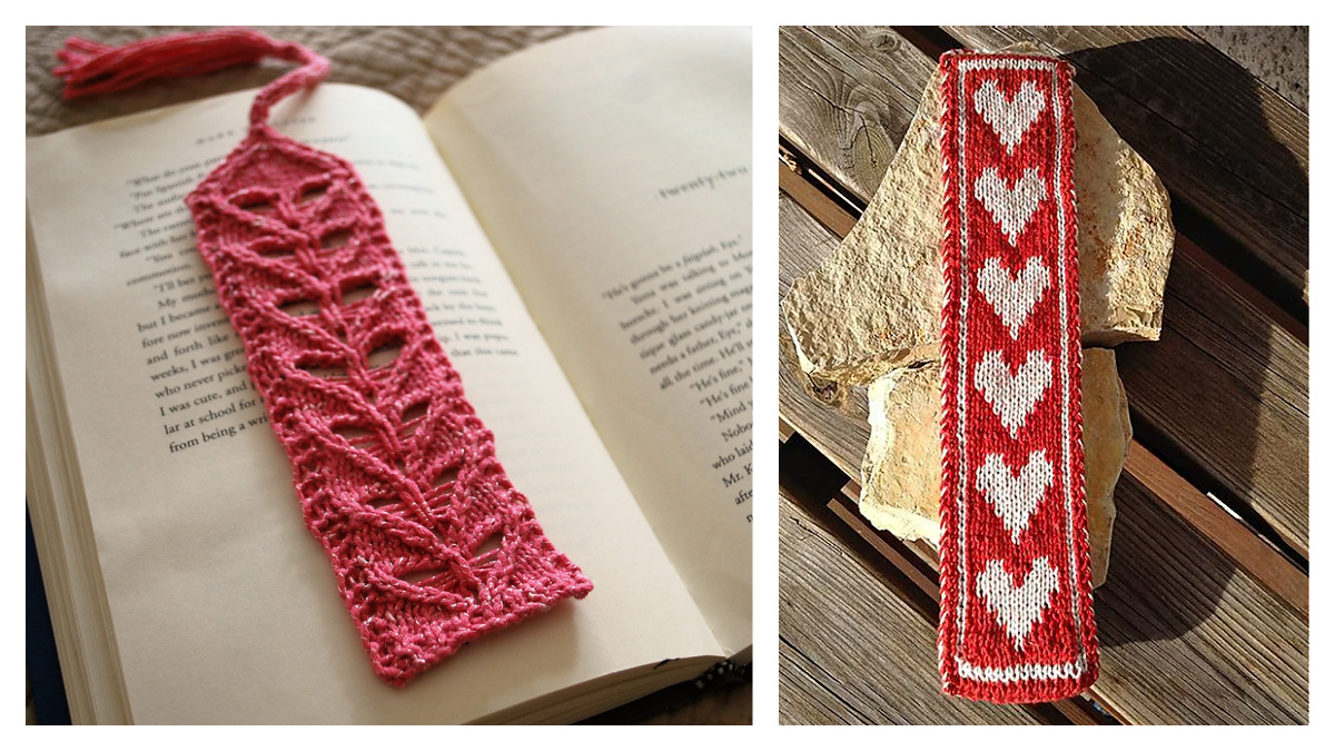 Valentine Heart Bookmark Free Knitting Patterns - Knitting Pattern