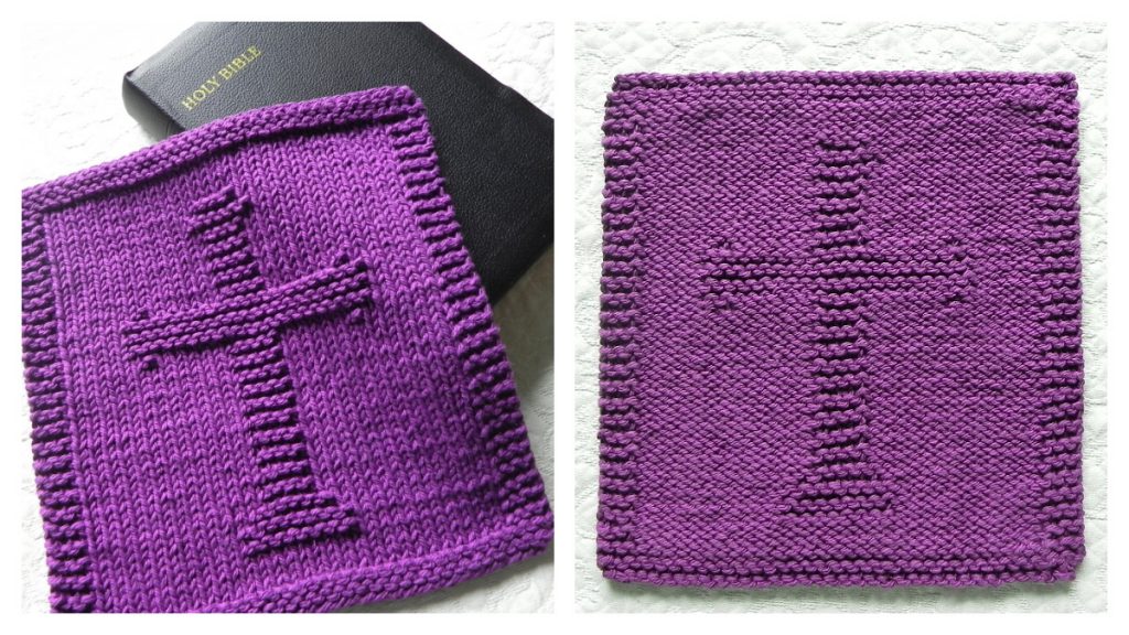 Christian Cross Washcloth Free Knitting Pattern - Knitting Pattern